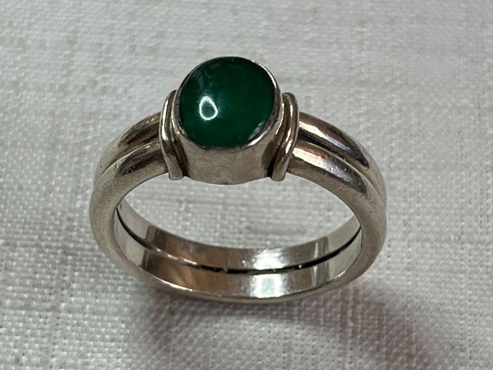 Silber 935 Ring mit grünem Stein Gr. 25 (Gebraucht) in St. Peterzell ...