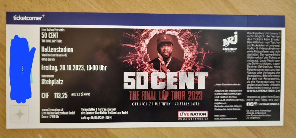 50 Cent Ticket - Stehplatz | Kaufen auf Ricardo