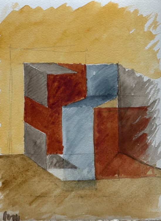 Hans-Peter von Ah, Aquarell, Formen, Bau, Abstrakt, Nachlass (Gebraucht ...
