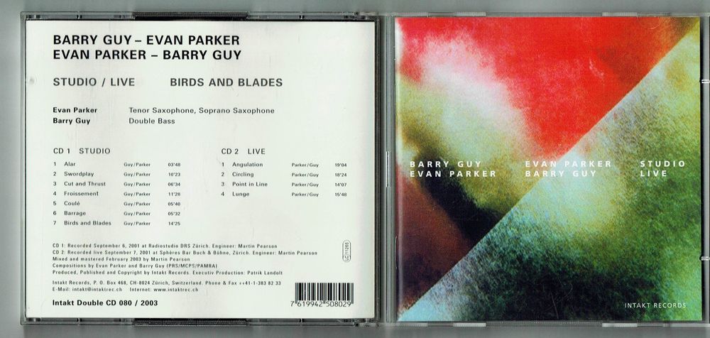 Barry Guy / Evan Parker – Birds And Blades | Kaufen auf Ricardo