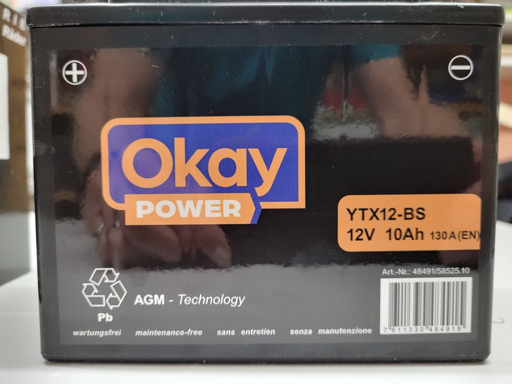 Okay Power YTX12-BS Motorradbatterie 12V 10Ah | Kaufen auf Ricardo