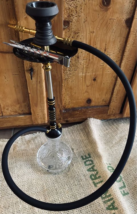 Chicha / Narguilé design or et noir en aluminium (Neu und ...