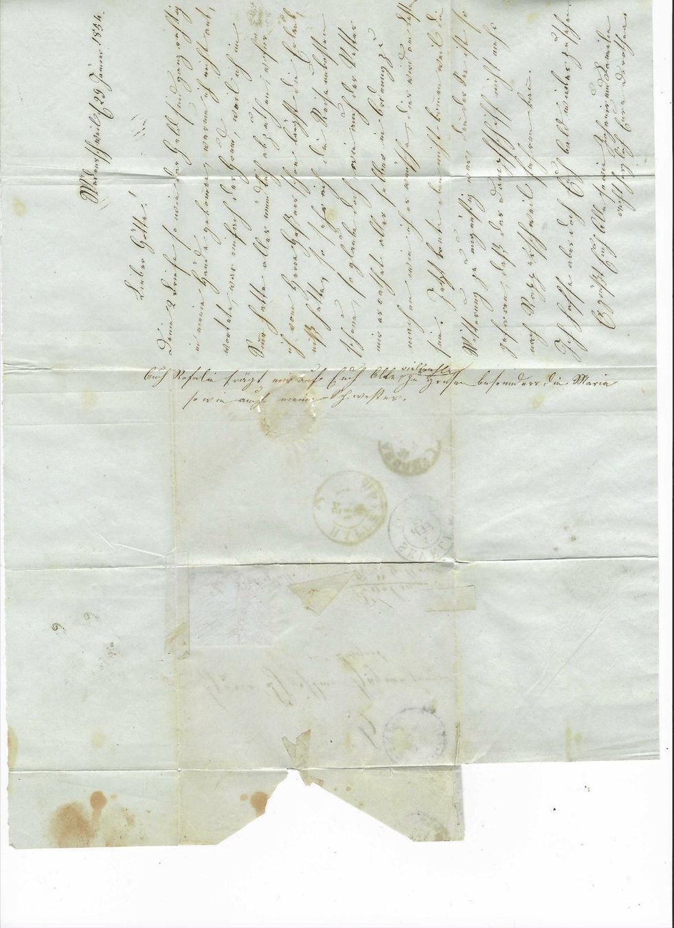 Rare Halbierung Rayon 2 auf kompletten Faltbrief - Att. H. (Gebraucht ...