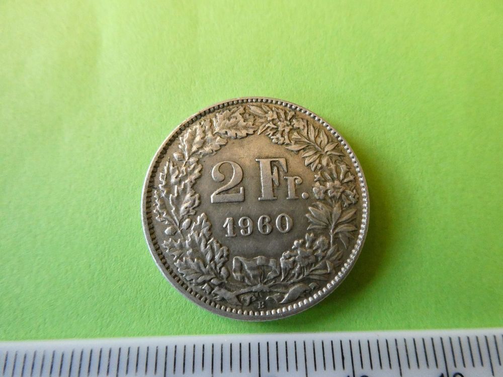 Schweiz 1960, 2 Franken - Silber (Gebraucht) in Hinterforst für CHF 8 – mit Lieferung auf ...