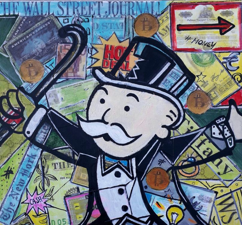 Gemälde Pop Art Monopoly-Man Künstler: Manuela Reitz (Neu und ...
