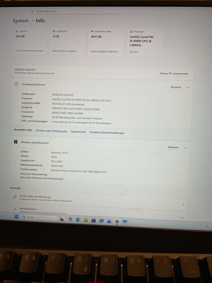 HP EliteDesk 800 G6 Small Form Pc | inkl. W11 Pro Office 16 (Gebraucht ...