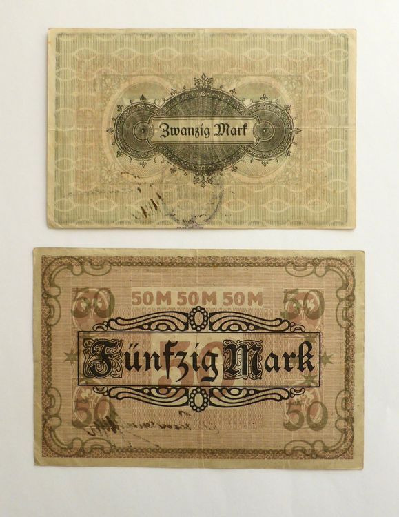 DEUTSCHLAND / TRAUNSTEIN - 20Mark + 50Mark, 1919 - selten !! (Gebraucht) in Buochs für CHF 1 ...