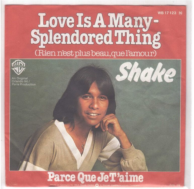 Single7 Shake - love is a many splendored thing (Gebraucht) in Oberwil ...