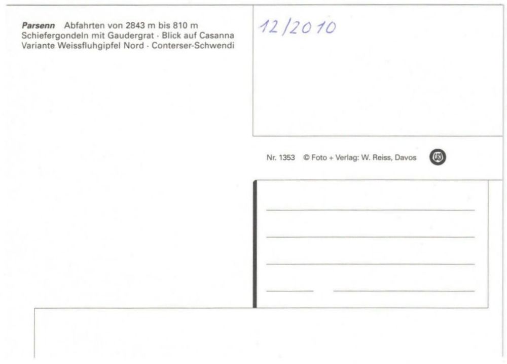 Davos - 4 Bild AK Parsenn (Gebraucht) in Binningen für CHF 1.5 – mit ...