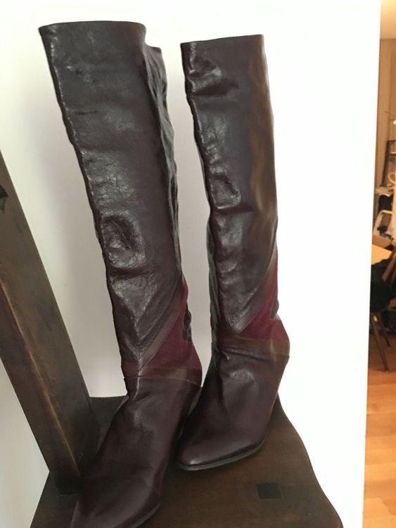 Stiefel gr 40 Bordeaux rot Materialmix | Kaufen auf Ricardo