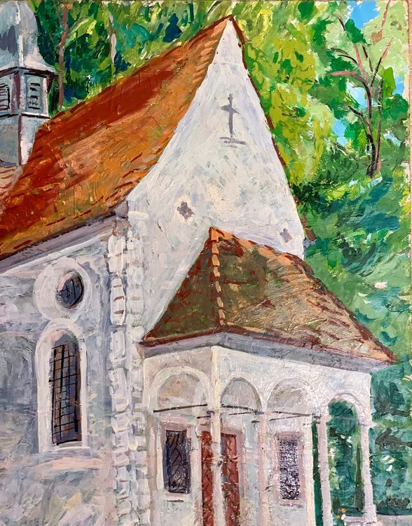Original Gemälde von Kirche signiert | Kaufen auf Ricardo