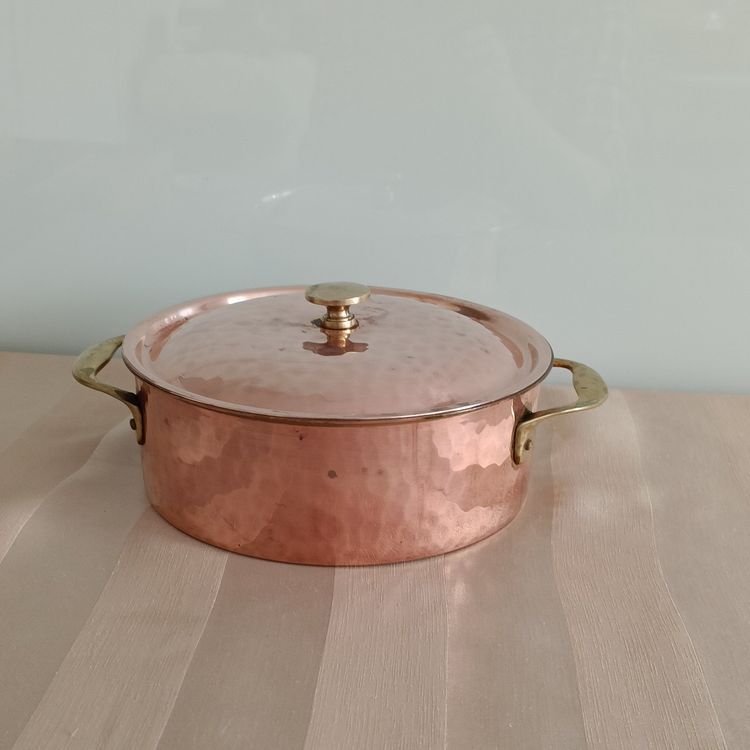 Kupfertopf mit Messinggriffen und Deckel STÖCKLI | Kaufen auf Ricardo