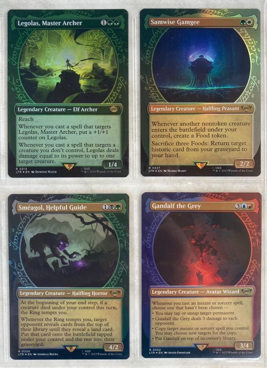 4 Foil Showcase + Borderless Rares The Lord of the Rings NM | Kaufen ...