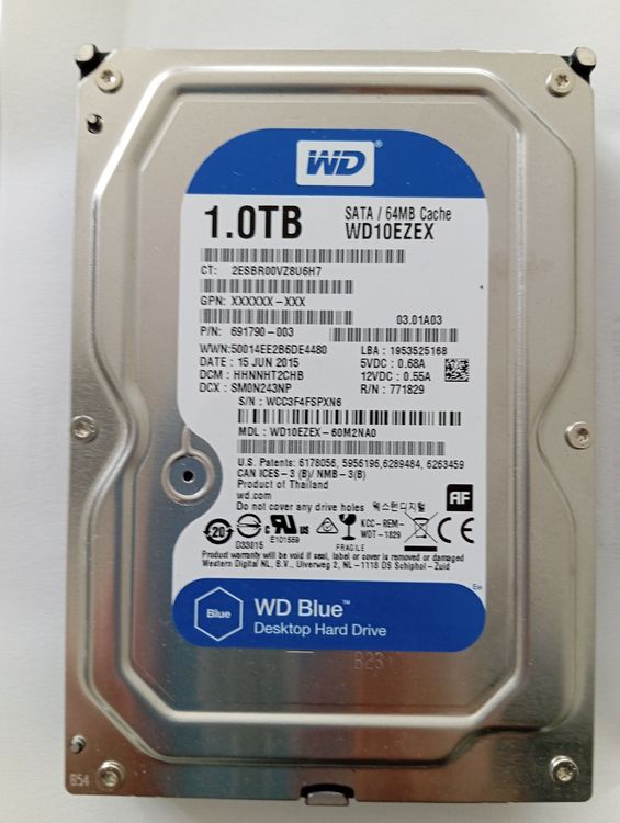 Disque dur WD Blue 1.0TB (Gebraucht) in Bernex für CHF 15 – mit ...