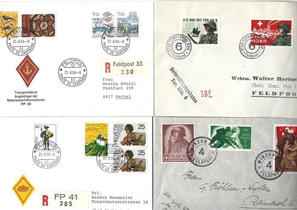 Briefposten Militär-/Soldatenmarken (siehe Scan) (Gebraucht) in Brunnen ...