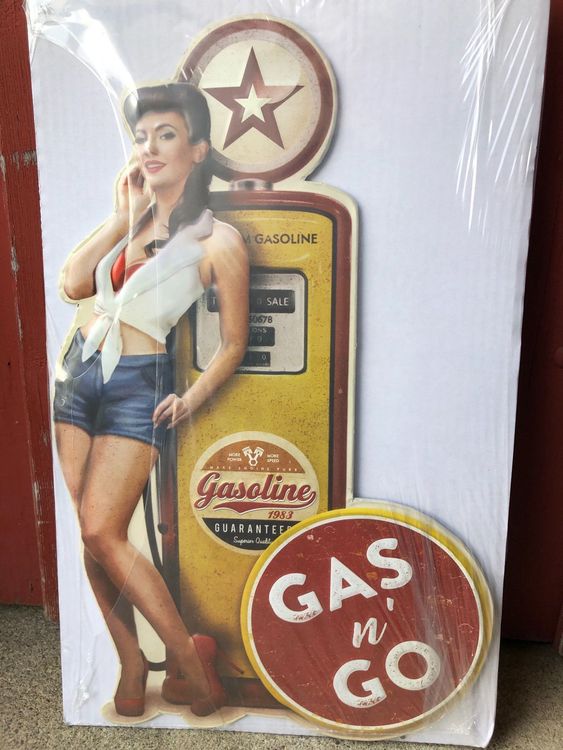 Pin up Tankstelle benzin classic werbung reklame (Neu und ...