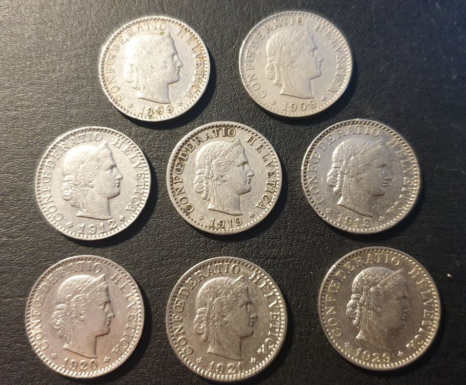 20 Rappen Jahrgang 1899,1909,1912,1913,1919,1920,1921,1929 | Kaufen auf Ricardo