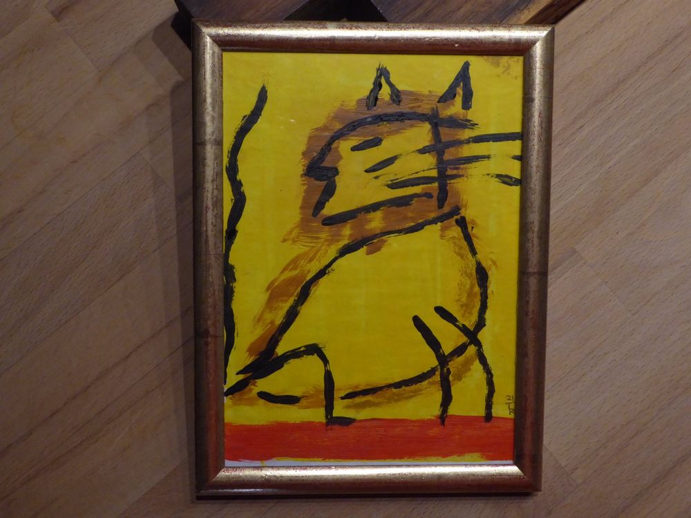 Kurt Lustenberger *53, Katze, Abstrakte Malerei, Signiert | Kaufen auf ...