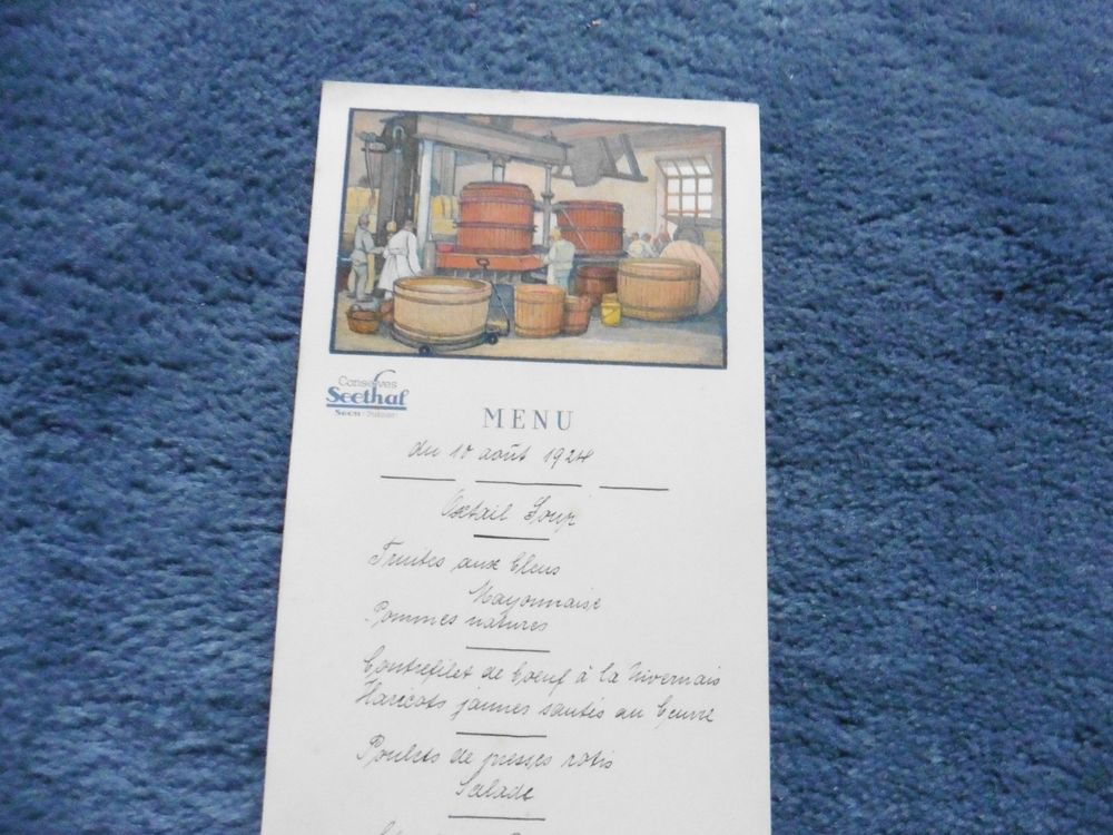 Seon,AG,Menu-Karte,Litho,Seethal-Conserven,Dampfkessel,Künst | Kaufen ...