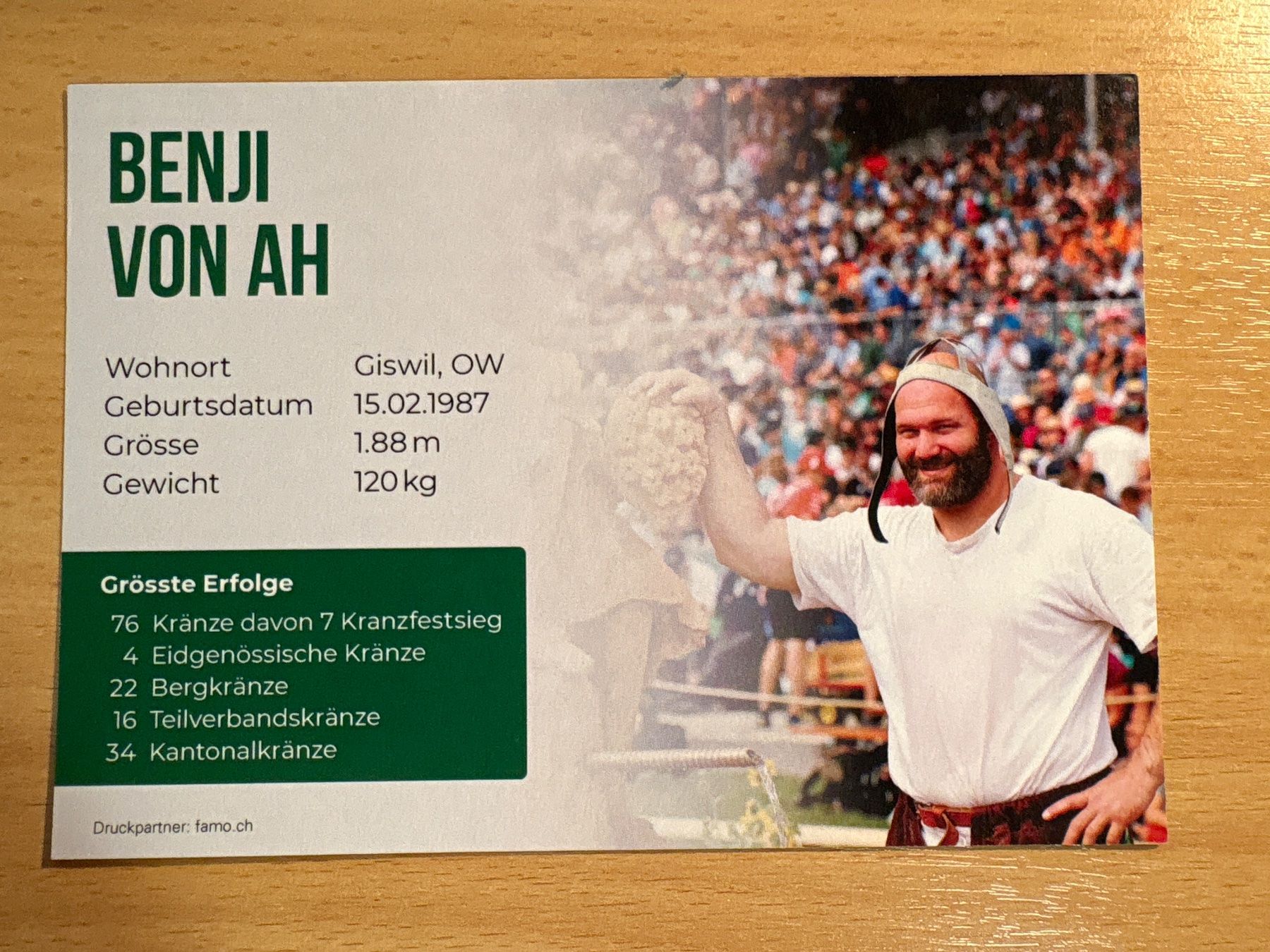 Signierte Autogrammkarte Benji von Ah - Schwinger! (Gebraucht) in Ibach ...