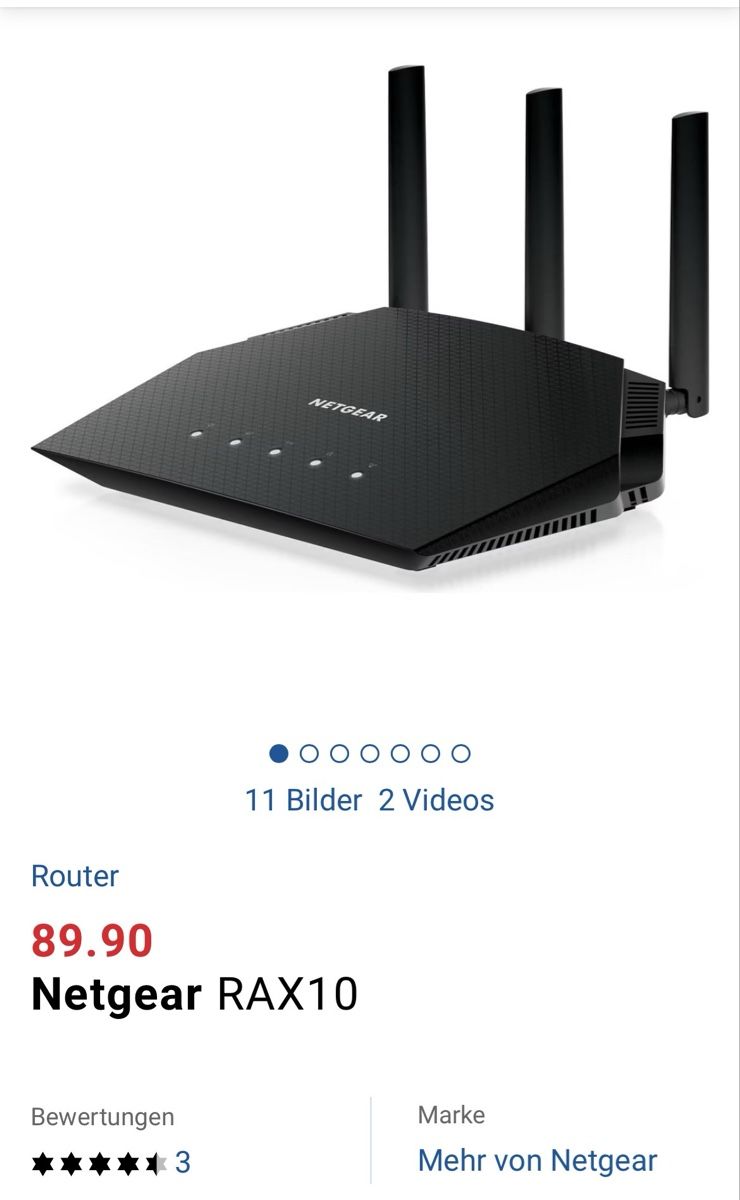 Netgear Nighthawk RAX10 AX1800 WLAN Router - Top Zustand (Gebraucht) in ...