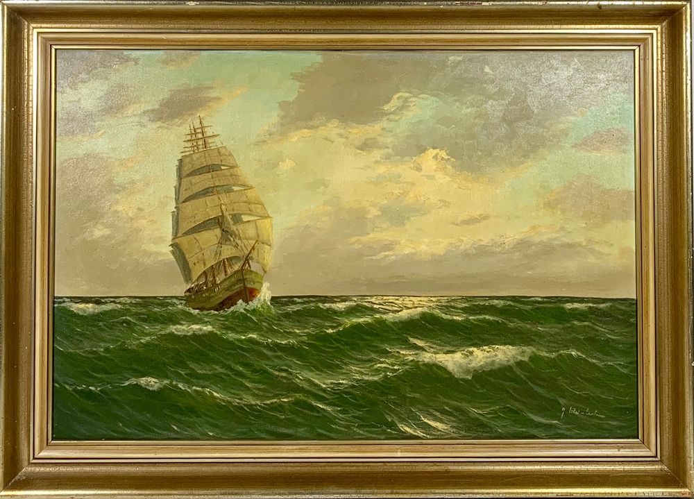 Grosses Gemälde mit Segelschiff unleserlich Signiert (Gebraucht) in Root für CHF 70 – mit ...