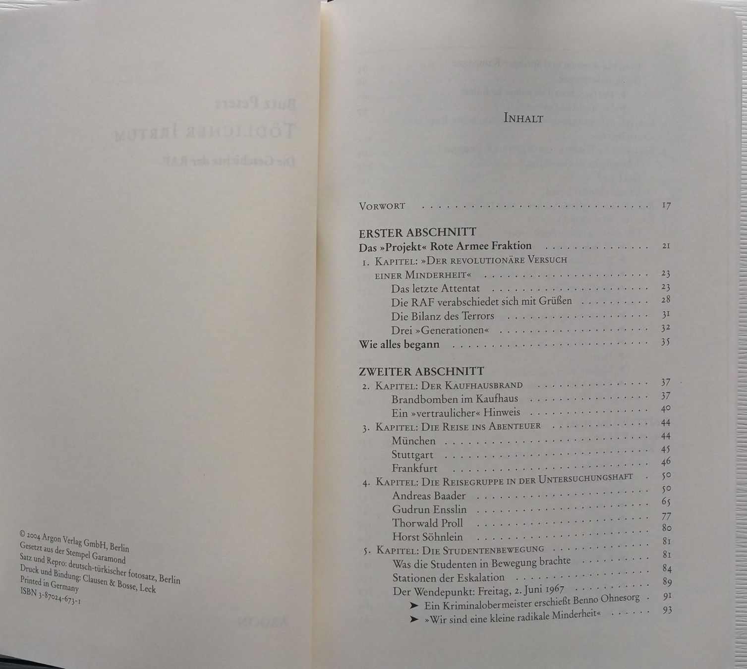 Tödlicher Irrtum - Die Geschichte der RAF, Butz Peters 2004 (Gebraucht ...