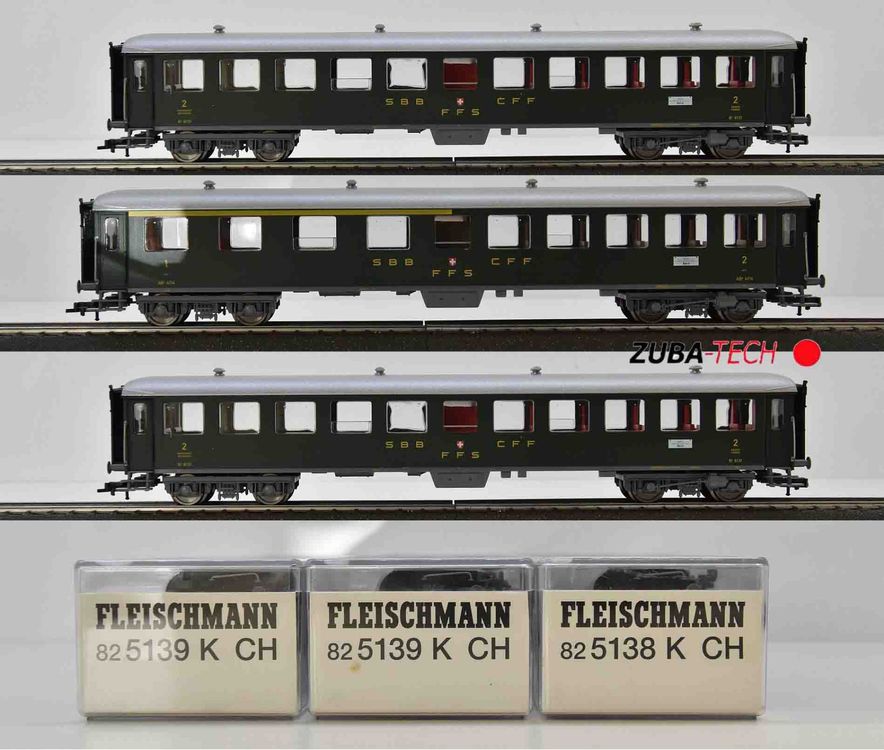 Fleischmann 3x Personenwagen SBB H0 GS mit OVP (Gebraucht) in St. Gallen für CHF 111 – mit ...