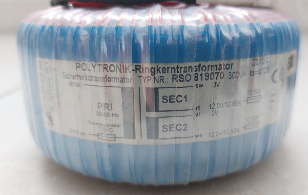 Ringkern Trafo 24V (2x12) 300W (Gebraucht) in Bonstetten für CHF 40 – mit Lieferung auf Ricardo ...