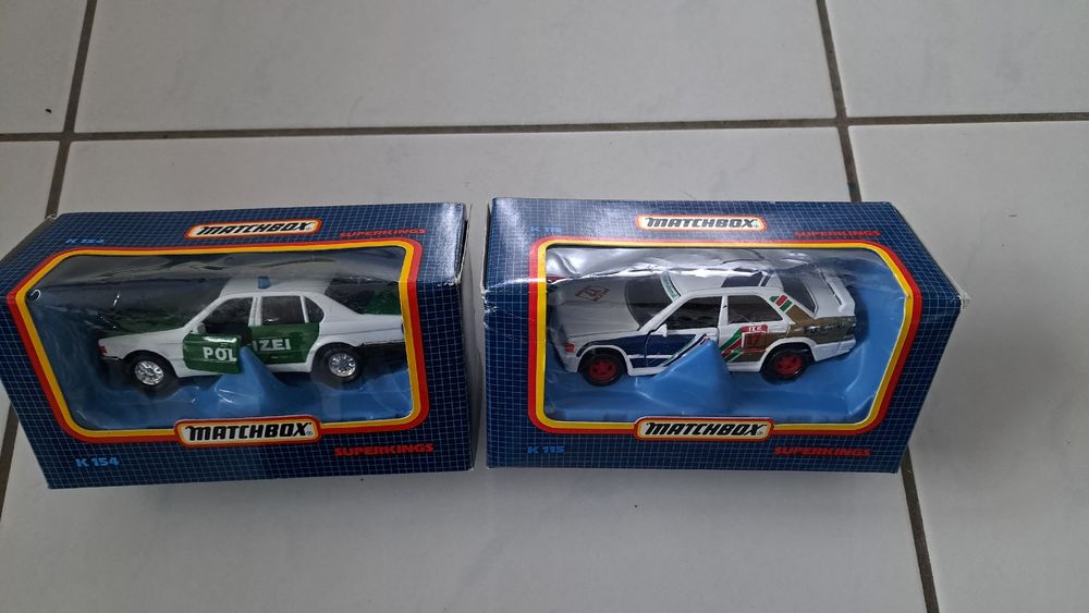 MATCHBOX SUPER KINGS MERCEDES 190E BMW 750i Polizei (Neu (gemäss ...