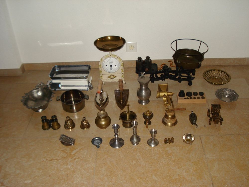 32 TEILIG KONVOLUT ANTIKES AUS KUPFER MESSING METALL ZINN (Gebraucht ...
