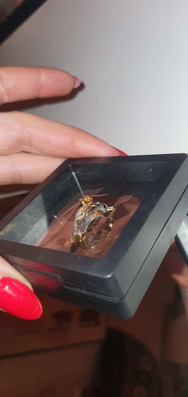 Swarovski Delfin, Kristall mit Gold Akzenten, dolphin, fish (Gebraucht ...