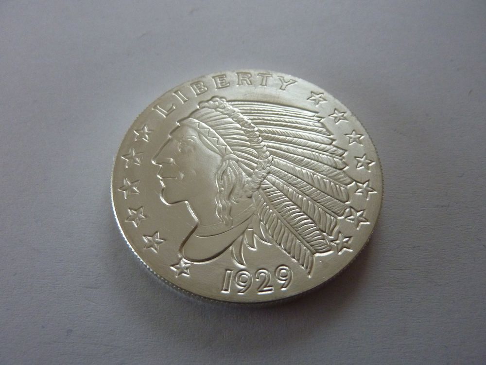 2 Unzen - Silbermedaille aus Amerika : Indianer Liberty 1929 (Neu (gemäss Beschreibung)) in ...