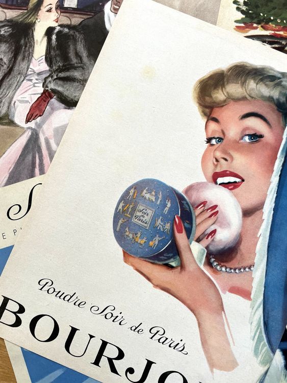 Bourgeois Parfum - 4 alte Werbungen/Publicités 1946/56 | Kaufen auf Ricardo