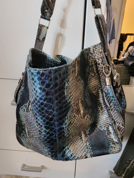 Schlangen-Ledertasche blau | Kaufen auf Ricardo