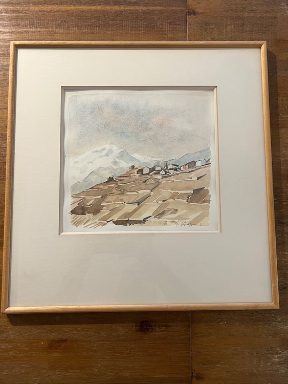 Aquarelle paysage en Valais | Kaufen auf Ricardo
