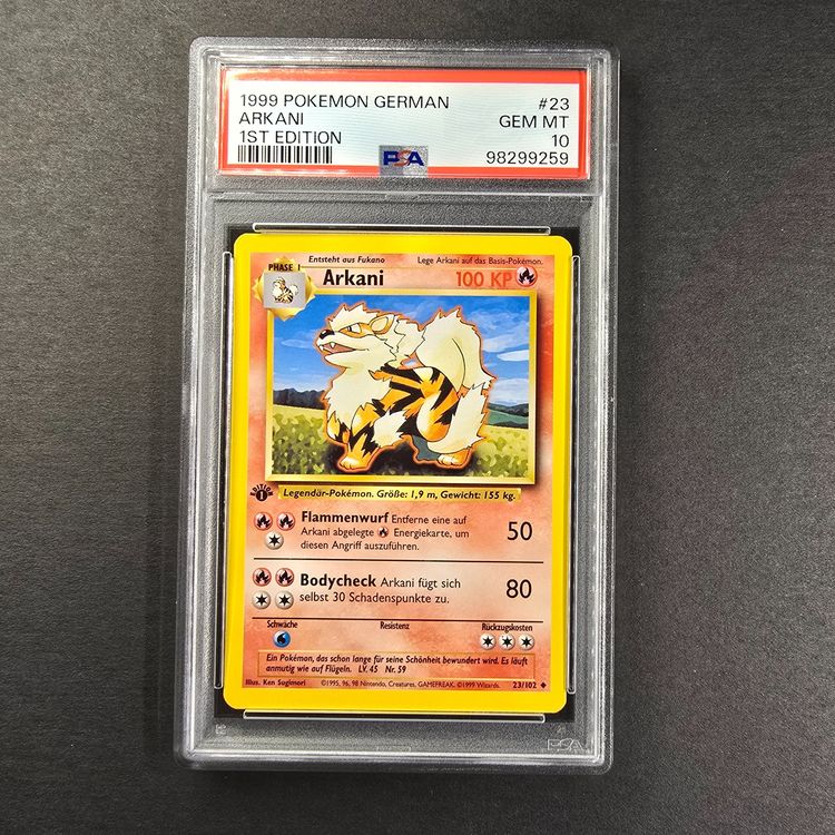 PSA 10 1st Edition Arkani Base Set Deutsch Pokemon Arcanine (Gebraucht ...
