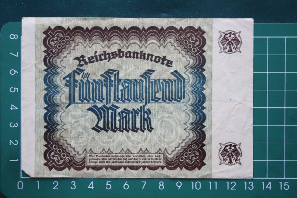 currency reichsbanknote 5000 Mark 1922 (Gebraucht) in Laupen BE für CHF ...