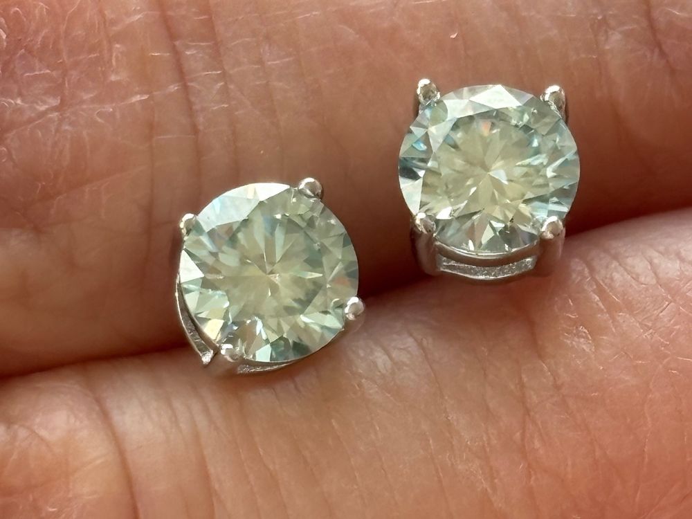 Luxus 2 x1ct Ohrstecker Moissanite Brillanten Silber | Kaufen auf Ricardo
