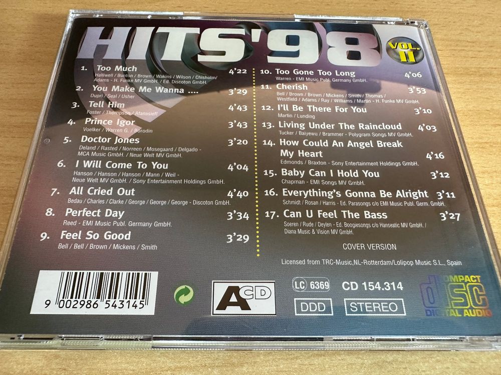 Various - Hits '98 Vol II (Gebraucht) in Rikon im Tösstal für CHF 8.5 ...