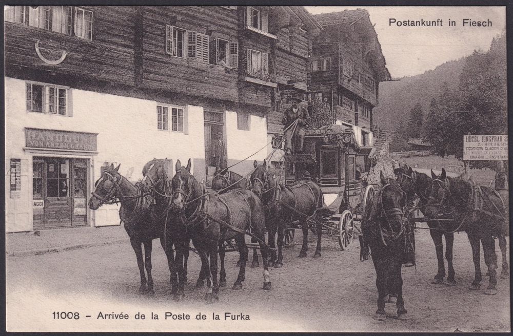 Wallis, ca.1895 Postankunft in Fiesch, Karte ungelaufen. | Kaufen auf ...