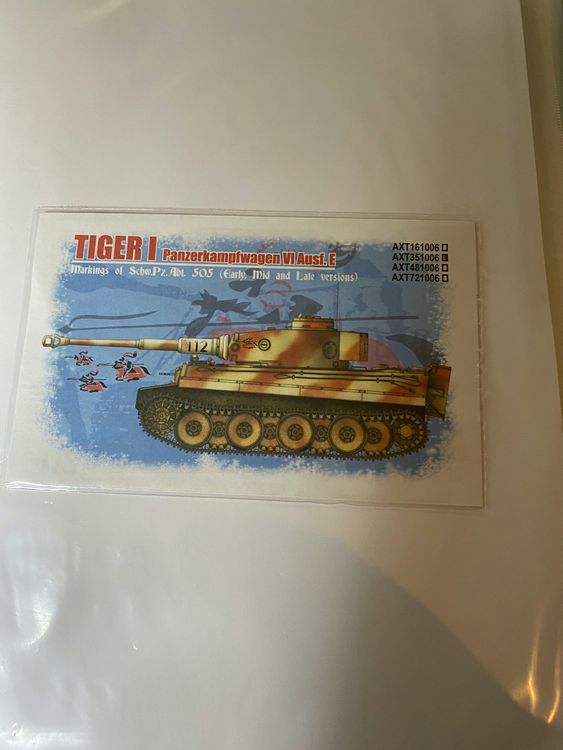 1/35 TIGER I PZ.KPFW.VI AUSF. E ECHELON DECALS | Acheter sur Ricardo
