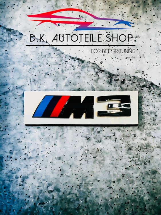 BMW M3 Emblem Logo Schriftzug NEU in Schwarz glänzend (Neu und ...