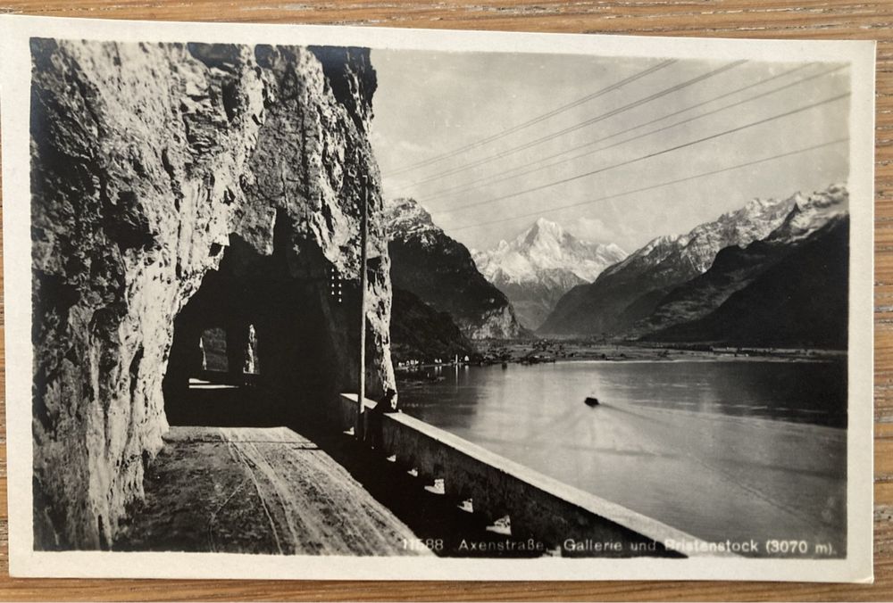 Alte Postkarte Axenstrasse Galerie und Bristenstock (Gebraucht) in Gränichen für CHF 1 – mit ...