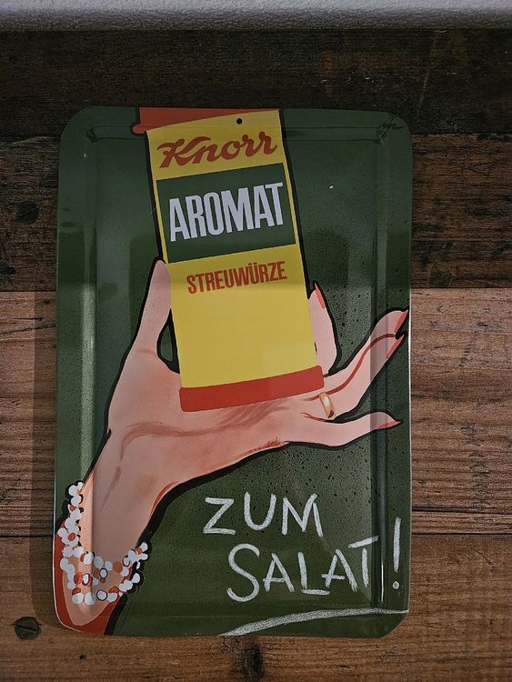 Knorr Aromat Blech-Schild "Zum Salat!" Selten! Retro! (Gebraucht) in ...