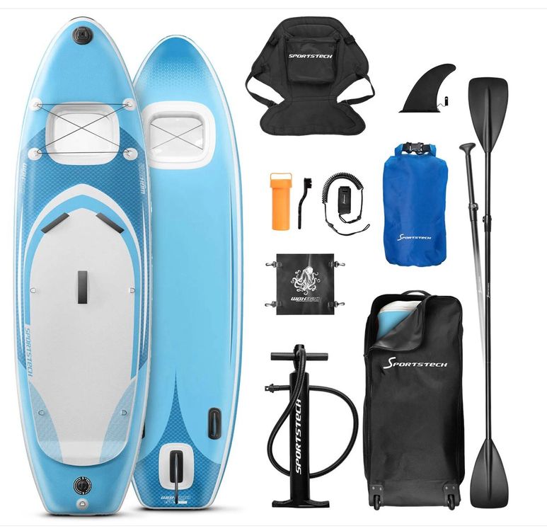 Premium SUP-Board mit Sichtfenster, 9in1 Set - 320cm - neu (Neu (gemäss ...