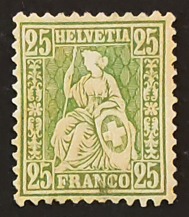 Sitzende Helvetia Mi-Nr. 32, grün 25Rp. (Gebraucht) in Wil SG für CHF 1 – mit Lieferung auf ...