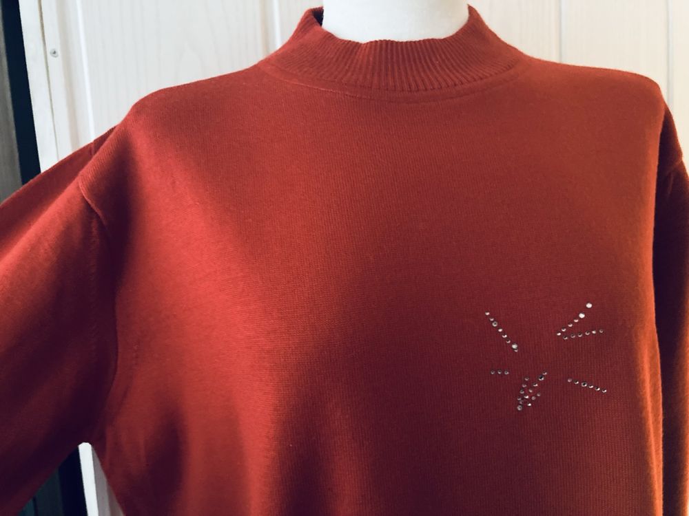 Neu: Delmod Strick-Pulli, 60% Wolle, dunkel Orange Gr. 44/46 (Neu ...