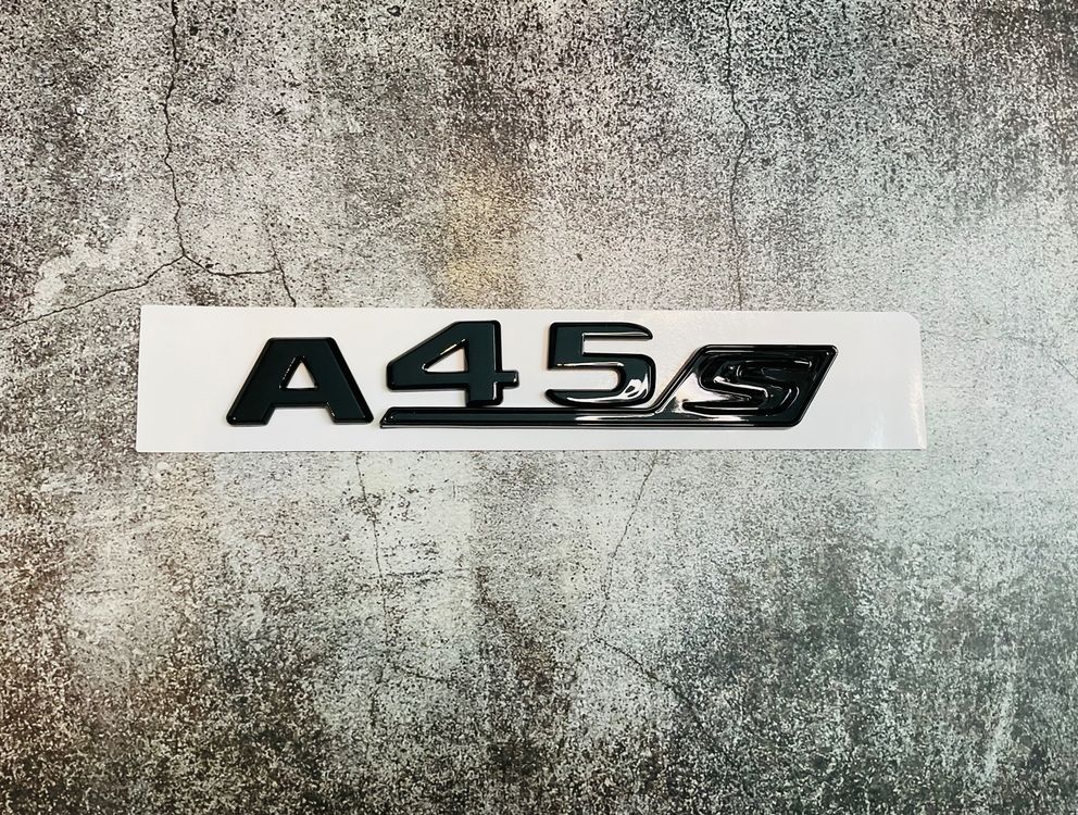 Mercedes AMG A45 S Emblem Logo Schriftzug Neu in Schwarz (Neu und ...