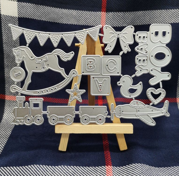 2 Stanzschablone Baby Geburt Ballone Boy (Neu und originalverpackt) in ...